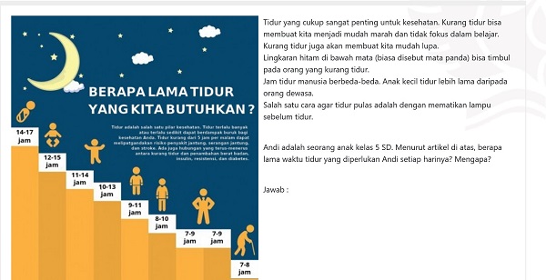 Kumpulan Contoh Soal ANBK SD 2022, AKM Literasi dan Numerasi